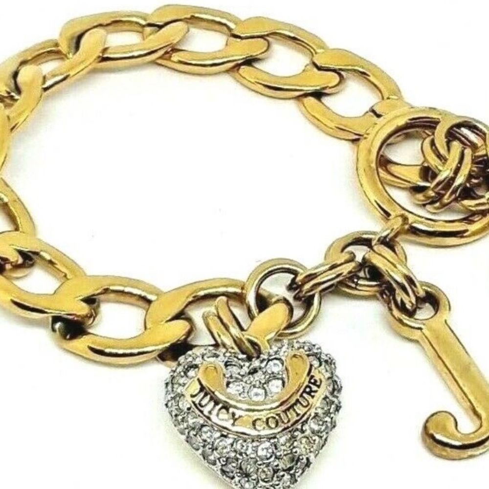 Juicy Couture Pave Banner Heart Starter Bracelet - Gem